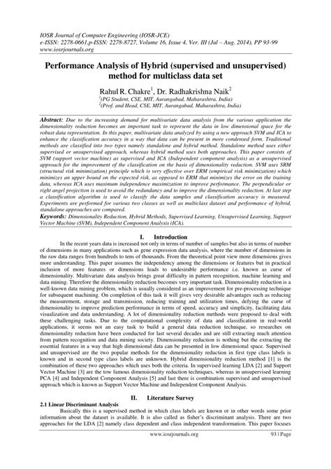Pdf Performance Analysis Of Hybrid Supervised And Unsupervised Method For Multiclass Data Set