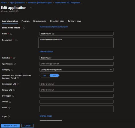 Teamviewer Win 32 App Via Intune R Intune