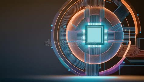 Consumer Future And Technology Concepts Quantum Computing Concept Glowing Circuits And