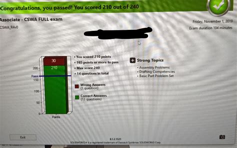 Sorry For The Terrible Pic But Passed My Cswa After Many Years Of Tinkering R Solidworks