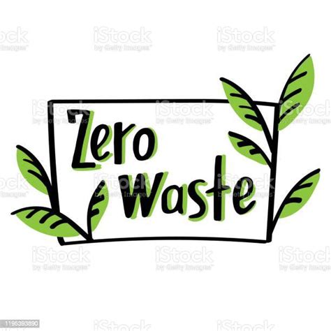 녹색 에코 잎제로 폐기물 필기 헤드 라인 비문 주위에 녹색 잎이 있는 검은색 프레임입니다 흰색 배경에 격리된 재활용 개념 그림