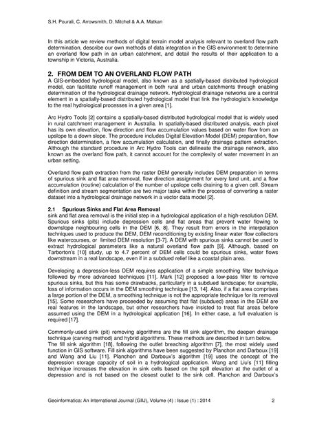 Modelling An Overland Water Flow Path In An Urban Catchment Using Gis Pdf