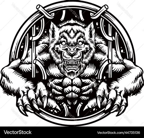 Silhouette Angry Werewolf Clipart Royalty Free Vector Image