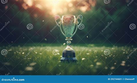 The Winner S Cup Stands In The Grass Stock Image Image Of Champion