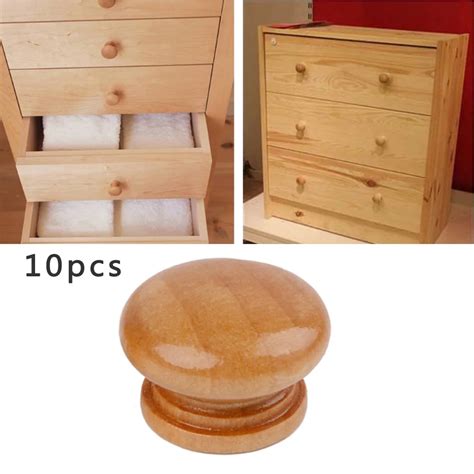 Деревянная ручка двери шкафа ящика ручки шкафа Потяните ручки кухни 10 шт