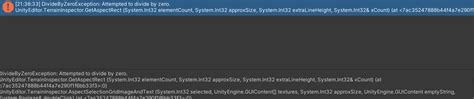 Dividebyzeroexception Error When Looking For Terrain Textures Or Trees