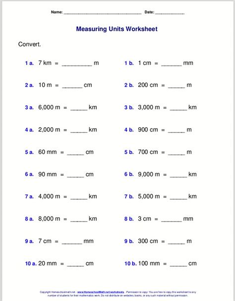 Free Grade 4 Measuring Worksheets Measurement Worksheets Measurement