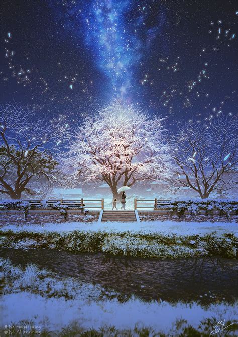 Mocha Cotton Original Commentary Request Highres 2girls Bare Tree Building Holding