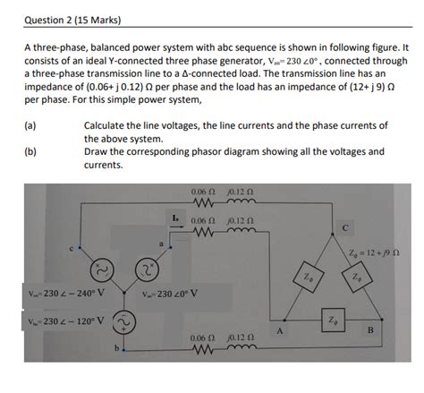 Solved Question 2 15 Marks A Three Phase Balanced Power