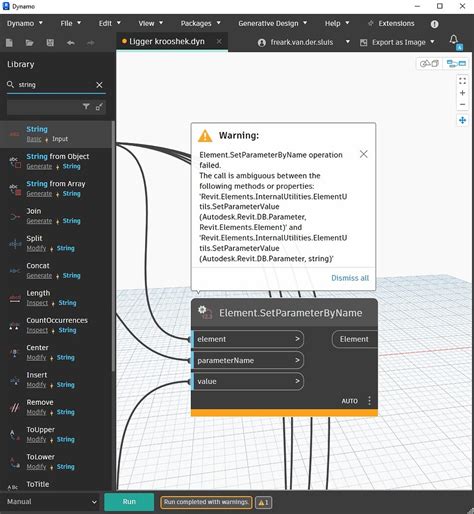element set parameter by name ambigious call revit dynamo