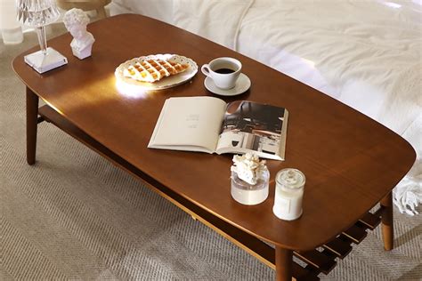 바네스데코 모렌 고무나무 원목 접이식 거실 선반 소파테이블 9001100 3colors 위시버킷