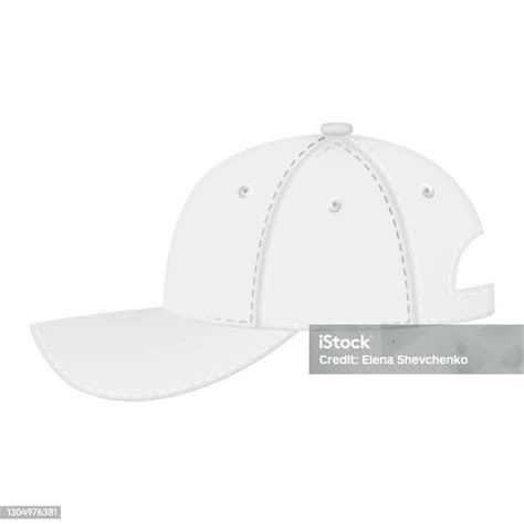 모자 또는 모자 왼쪽 보기와 야구 유니폼 캡의 모형과 빈 템플릿 격리된 벡터 그림 집합입니다 디자인 템플릿 벡터 Eps10 그림 개념에 대한 스톡 벡터 아트 및 기타 이미지