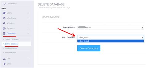 how to create a database in cyberpanel