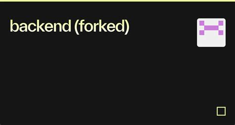 Backend Forked Codesandbox