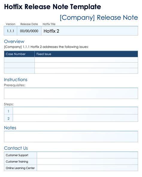 Free Release Notes Templates Software App Product And Project