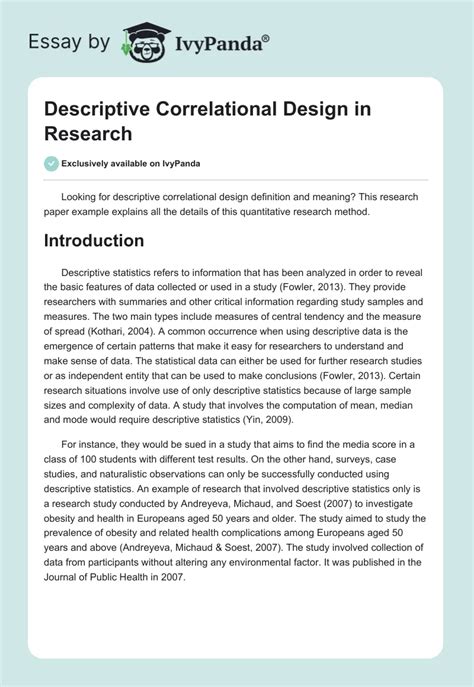Descriptive Correlational Design Definition And Goals 668 Words