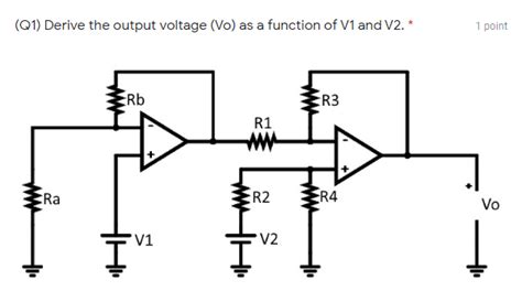 solved q1 derive the output voltage vo as a function of