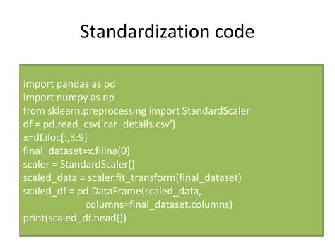 data preprocessing feature scaling methods ppt