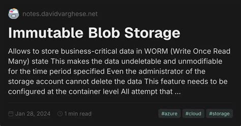 Immutable Blob Storage