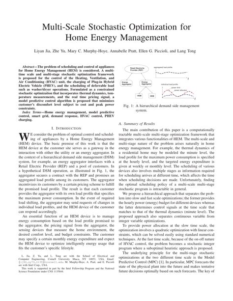 Pdf Multi Scale Stochastic Optimization For Home Energy Management
