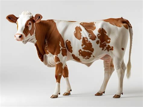 A Full Body Photo Of An Indian Cow Standing Premium AI Generated Image