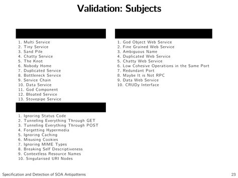 specification and detection of soa antipatterns ppt