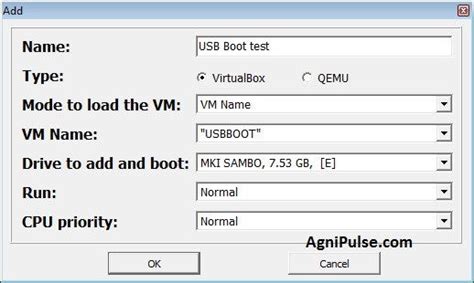 Virtual Machine Usb Boot Agnipulse