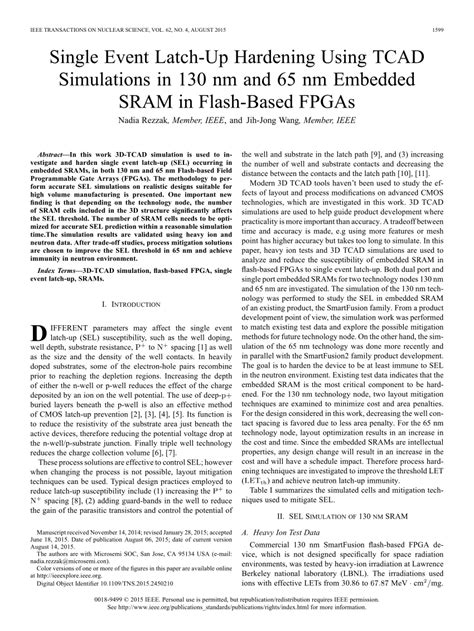 Pdf Single Event Latch Up Hardening Using Tcad Simulations In 130 Nm