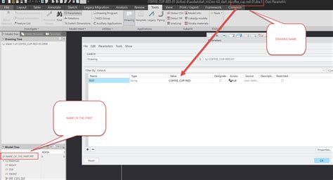 solved drawing note based on modified anddwg name parameter ptc community