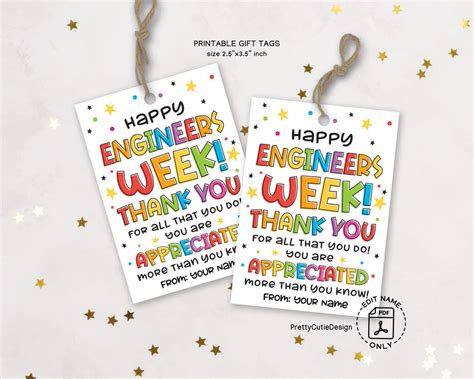 Engineers Week T Tags Printable Engineers Appreciation Week Treat