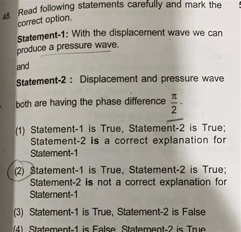 Answered 48 Read Following Statements Carefully And Mark The Physics