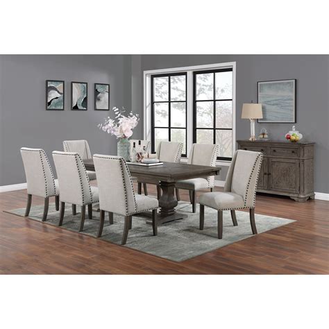 Canora Grey Traditional 9pc Dining Set Table W Leaf 8x Side Chairs