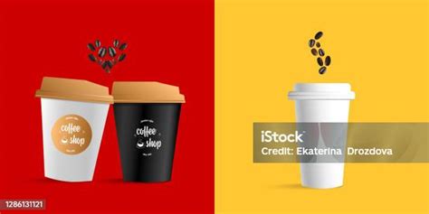 브랜딩을 위한 음료 패키지 모형 디자인 컨셉 커피 콩에서 흑백 커피 컵 패키지 설탕 연기와 심장 기호 현대 벡터 일러스트레이션 0명에 대한 스톡 벡터 아트 및 기타 이미지