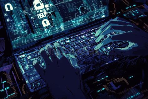 Cybersecurity In The Digital Age Stock Illustration Illustration Of Computer Internet 366030837