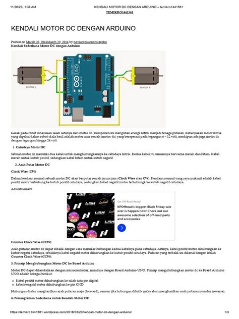 Kendali Motor Dc Dengan Arduino Temikro1441561 Pdf Teknologi