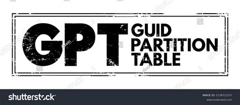 gpt guid partition table standard layout stock vector royalty free