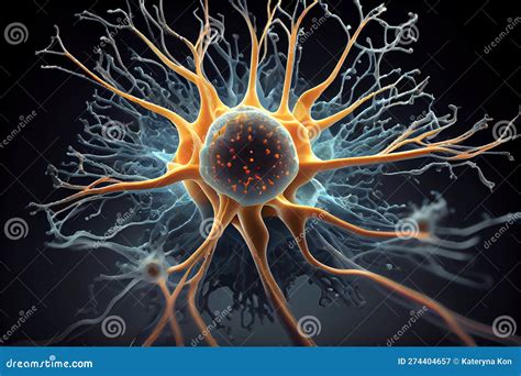 Neurons Brain Cells Neural Network Concept Generative Ai Illustration Stock Image Image Of