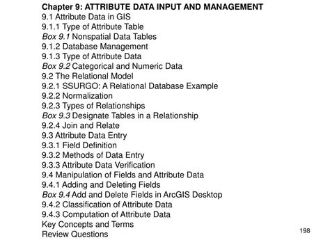 Ppt Chapter 9 Attribute Data Input And Management 91 Attribute Data In Gis Powerpoint