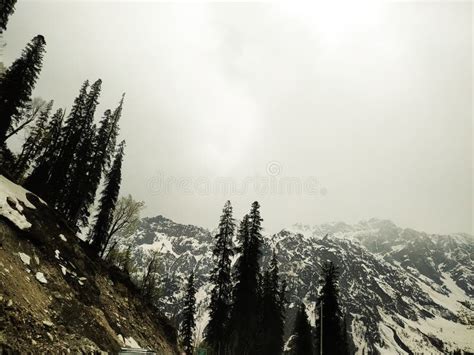Misty Snow Covered Mountain Landscape Stock Image Image Of Hiking