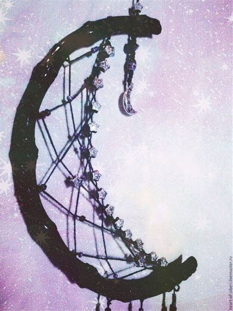 Серп Луны ловец снов необычной формы полумесяц в интернет магазине на Ярмарке Мастеров