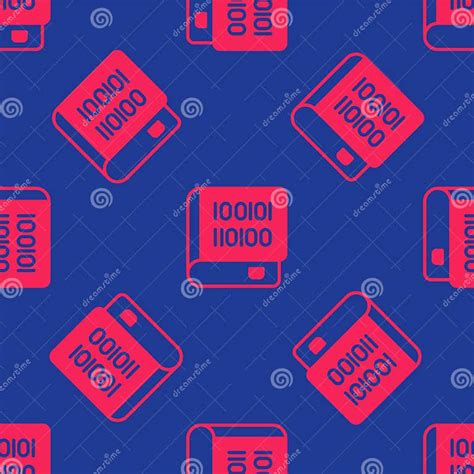 Red Books About Programming Icon Isolated Seamless Pattern On Blue Background Programming