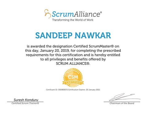 Sandeep N On Linkedin Scrumalliance Scrummaster Csm 18 Comments