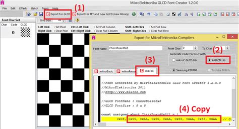 programming oled display tutorials tutorial 2 using glcd font creator
