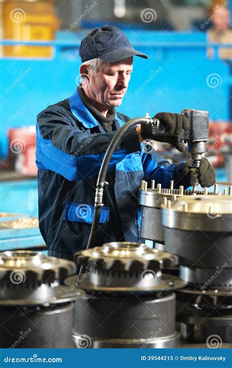 Industrial Assembler Worker At Factory Stock Image Image Of Operative