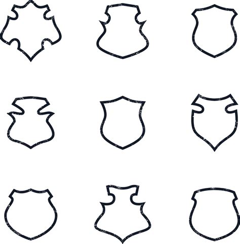 Grungy Shield Set Crest Illustration Army Vector Crest Illustration Army Png And Vector With