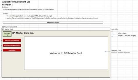 solved application development lab final quiz 1 problem