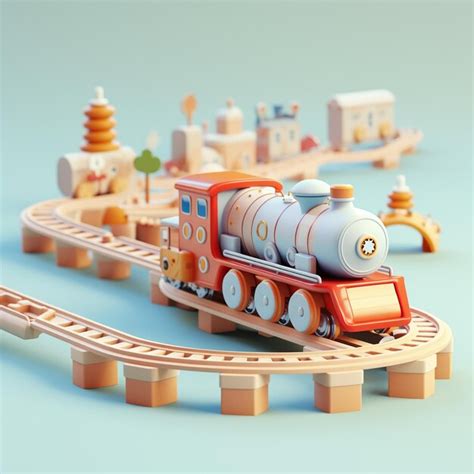 Premium Ai Image Cartoon Train 3d