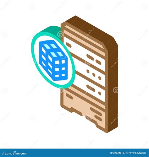 Data Clustering Database Isometric Icon Vector Illustration Stock