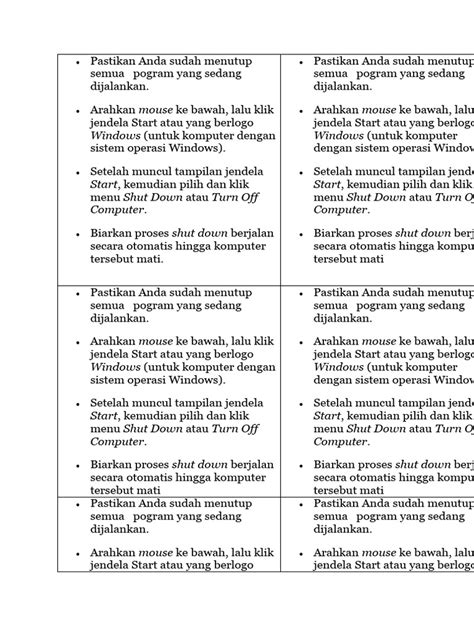Prosedur Mematikan Komputer Pdf