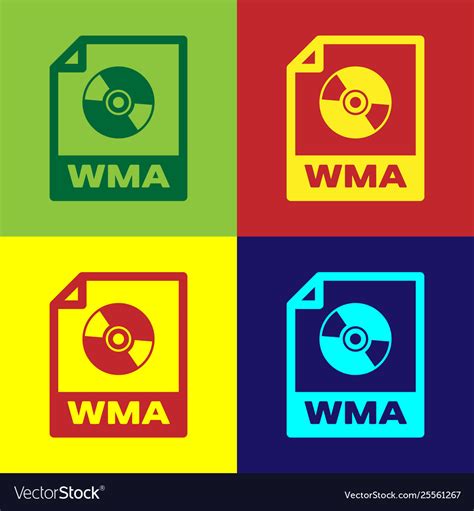 Color Wma File Document Icon Download Wma Button Vector Image